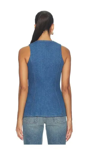 NADINE MERABI Vintage Wash Denim Waistcoat