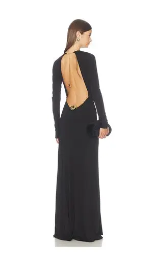 SIDERA Rhea Long Sleeve Backless Gown