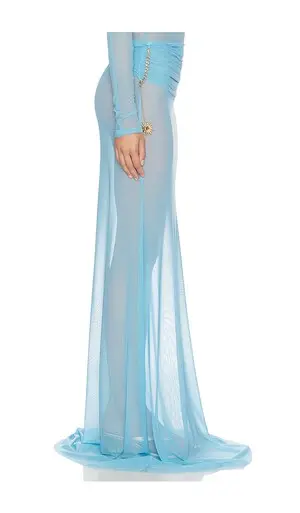 SIDERA Nerea Draped Maxi Skirt In Baby Blue