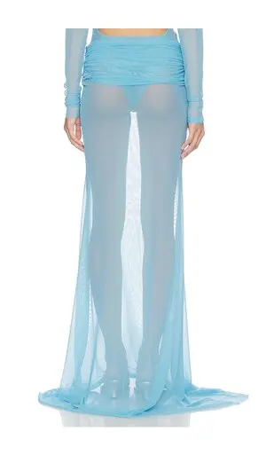 SIDERA Nerea Draped Maxi Skirt In Baby Blue