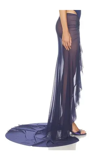 SIDERA Salacia Draped Maxi Skirt In Royal
