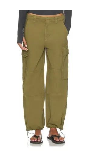 PISTOLA Petra Drawstring Harem Cargo Pant In Green