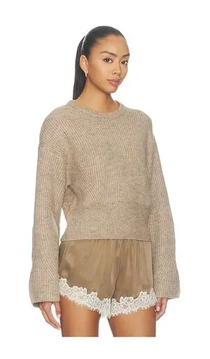 Good American The Chunky Knit Sweater In Brown