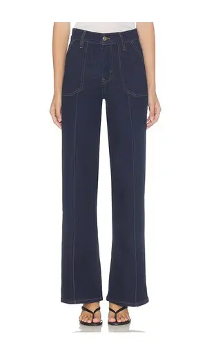 FRAME Le Slim Palazzo Pintuck Pocket In Blue