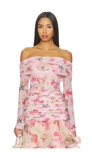 PatBO Orchid Bloom Tulle Bodysuit