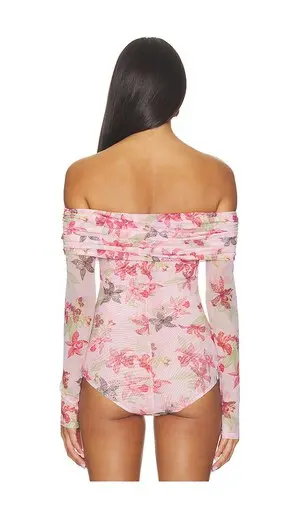 PatBO Orchid Bloom Tulle Bodysuit