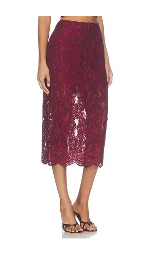 Cami Nyc Osmond Lace Skirt In Red