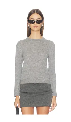 Alice + Olivia Poral Collared Sweater In Grey