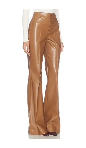 Alice + Olivia Dylan Faux Leather Pant In Brown
