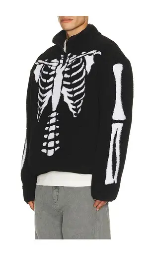 MARKET Skeletal Quarter Zip Sherpa Pullover