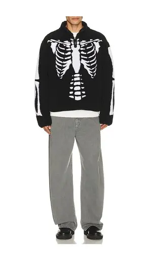 MARKET Skeletal Quarter Zip Sherpa Pullover