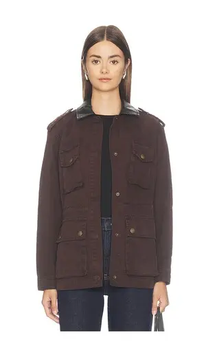 Good American The Field Jacket In Brown