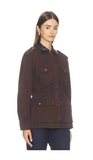 Good American The Field Jacket In Brown