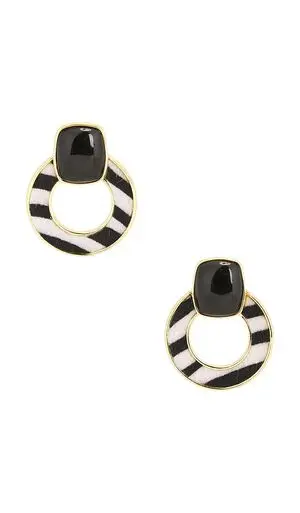 FRASIER STERLING Knockers Earrings In Black & White - Zebra