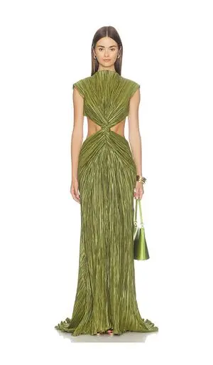 Cult Gaia Voss Gown In Olive - Chive