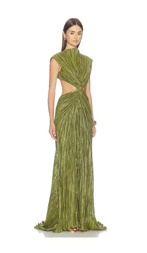 Cult Gaia Voss Gown In Olive