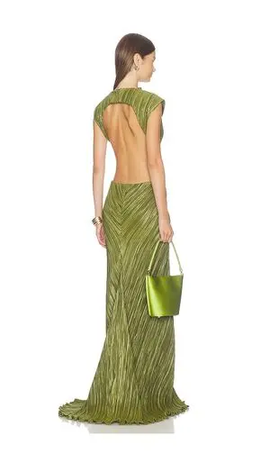 Cult Gaia Voss Gown In Olive