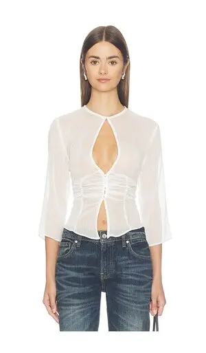 Lioness Cyd Top In White - Frost