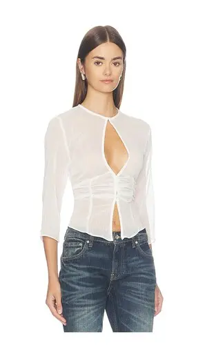Lioness Cyd Top In White - Frost