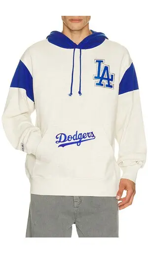 Mitchell & Ness Mlb Los Angeles Dodgers Retro Roots Hoodie - Cream