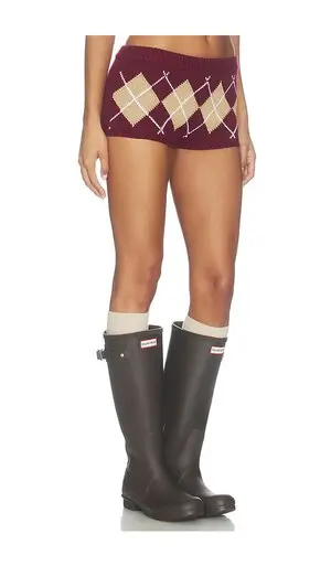 LOVERS AND FRIENDS Lunaria Argyle Short In Burgundy - Wine Multi