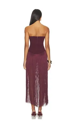Superdown Tea Fringe Romper - Burgundy