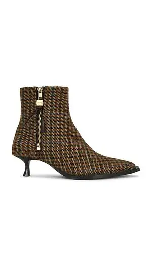 GANNI Ana Ankle Boot Deep Vintage Check In Brown - Multi