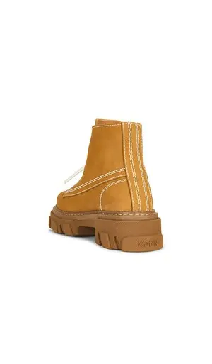 GANNI Cleated Zip Boot In Brown
