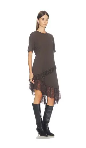 Free People Frosted Lace Layered Dress In Brown