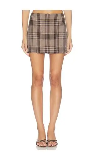 Superdown Mariam Mini Skirt In Brown