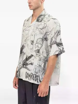 DOMREBEL Sketch-print Camp-collar Shirt