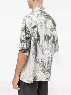 DOMREBEL Sketch-print Camp-collar Shirt