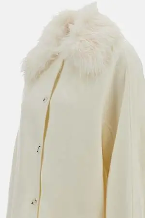 Loulou De Saison Giacca Rafe Con Collo In Ecopelliccia - Bianco