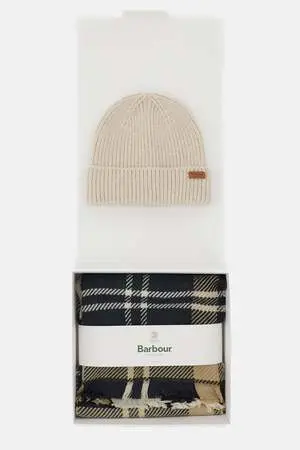 Barbour Set Regalo Con Sciarpa Berretto