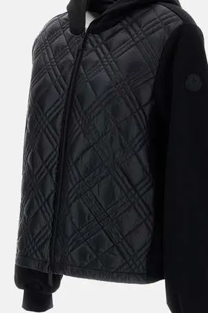 Moncler Felpa Con Cappuccio E Pannello Trapuntato - Black