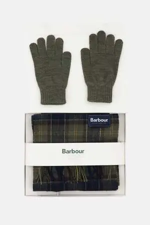 Barbour Set Regalo Sciarpa Tartan E Guanti