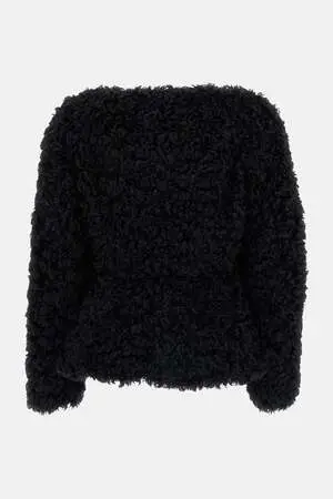 Simone Rocha Giacca Scultorea In Pelliccia Ecologica Con Bustle - Nero