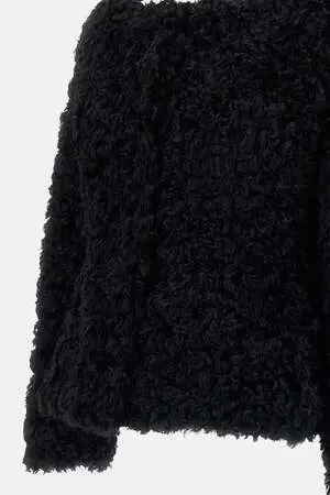 Simone Rocha Giacca Scultorea In Pelliccia Ecologica Con Bustle - Nero