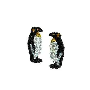 SIMITRI White / Black Penguin Earrings - White/black