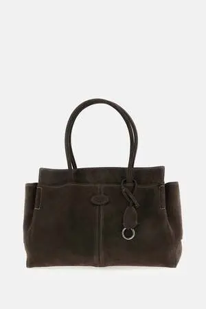 TOD'S Borsa Shopping Media In Pelle Scamosciata - Marrone