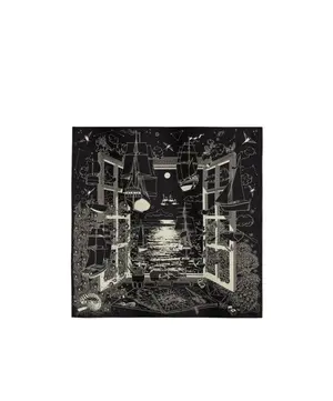Hermès Square Silk Scarf - Black/ivory
