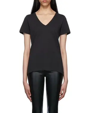 Rag & Bone V-collar T-shirt With Logo - Black