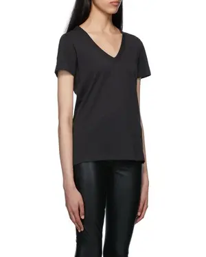 Rag & Bone V-collar T-shirt With Logo - Black