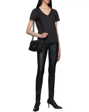 Rag & Bone V-collar T-shirt With Logo - Black