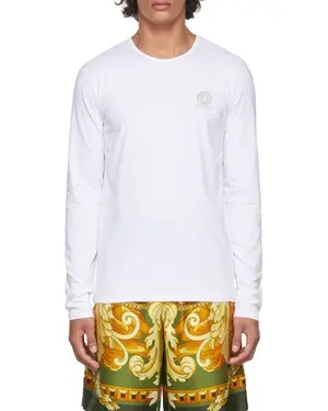 Versace Logo Long-sleeve Top - White