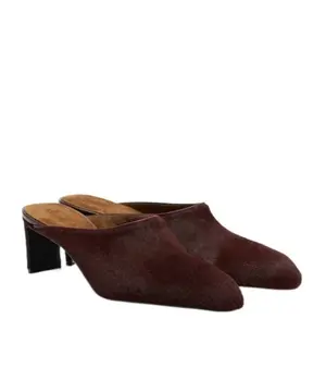 Khaite Colt Calf Hair Mules - Wine Red
