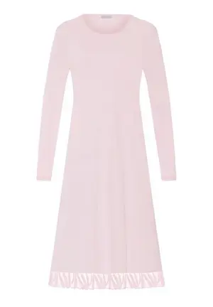 Hanro Rosaria Floral Embroidered Cotton Nightgown - Rose Bath