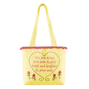 C&F HOME May You Always.. Ruffle Tote - Yellow
