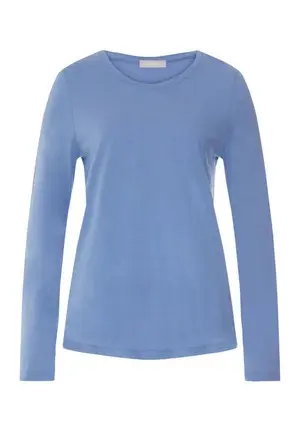 Hanro Sleep And Lounge Relaxed Round Neck Top - Bluebird