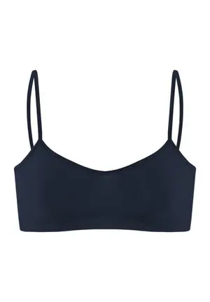 Hanro Touch Feeling Spaghetti Crop Top - Deep Navy